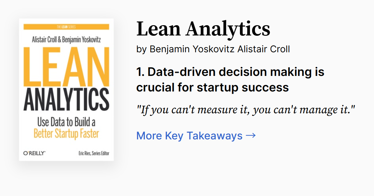 Lean Analytics by Alistair Croll | Summary, Audio, Quotes, FAQ