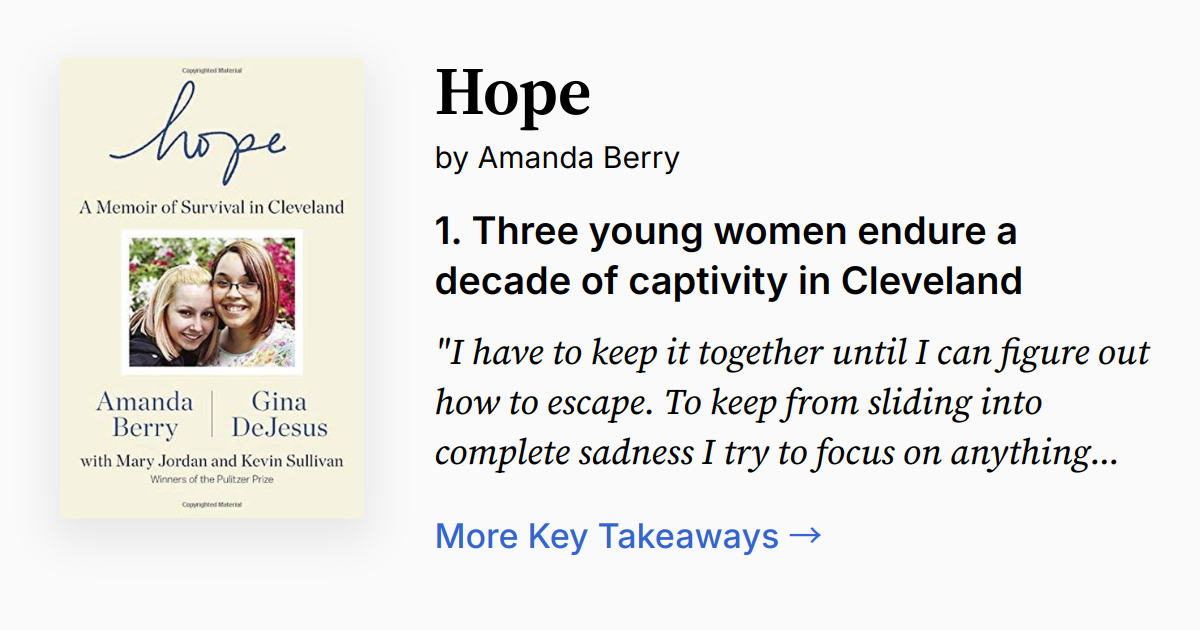 Hope by Amanda Berry | Summary, Audio, Quotes, FAQ