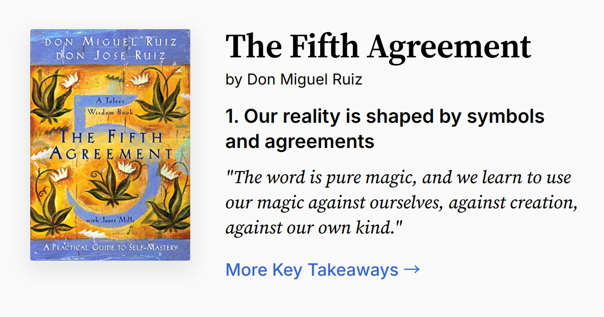 The Fifth Agreement | Summary, Audio, Quotes, FAQ