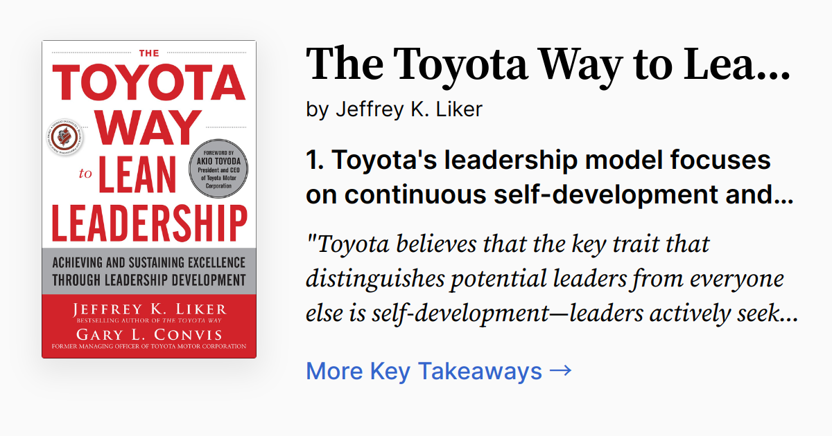 The Toyota Way to Lean Leadership | Summary, Quotes, FAQ, Audio