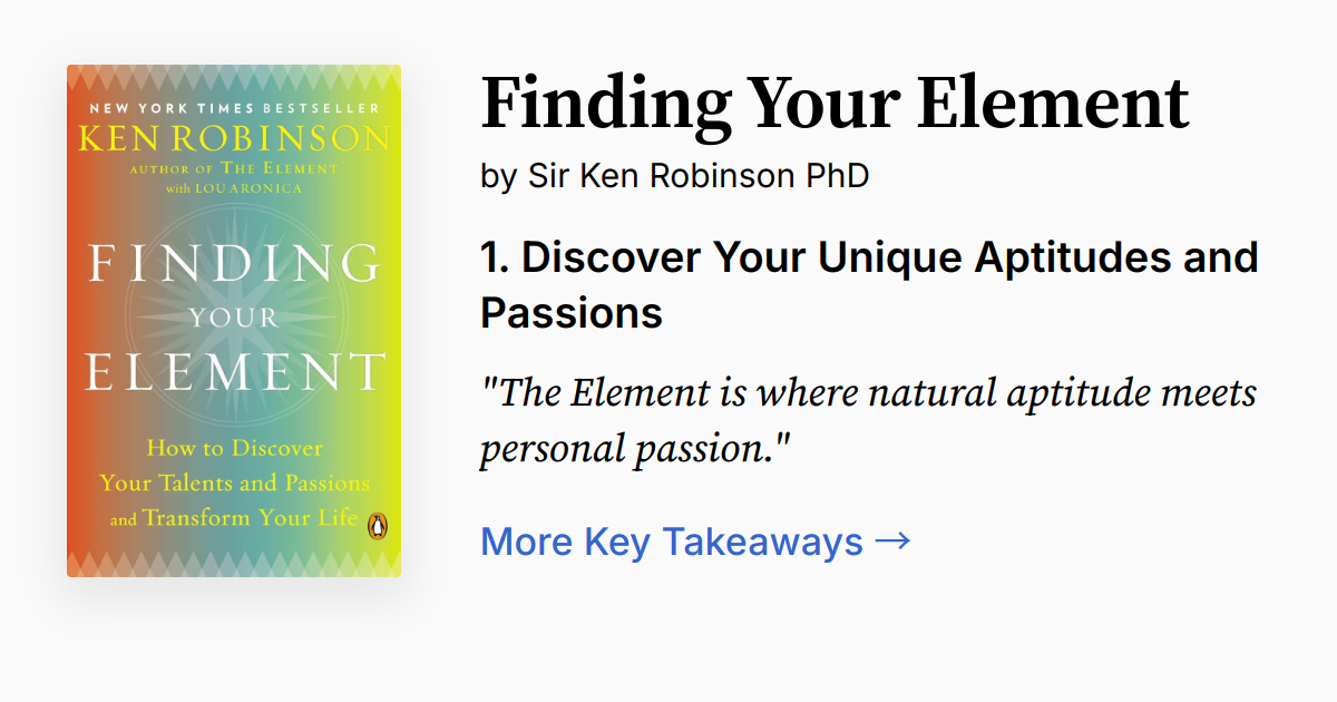 Finding Your Element | Summary, Quotes, FAQ, Audio