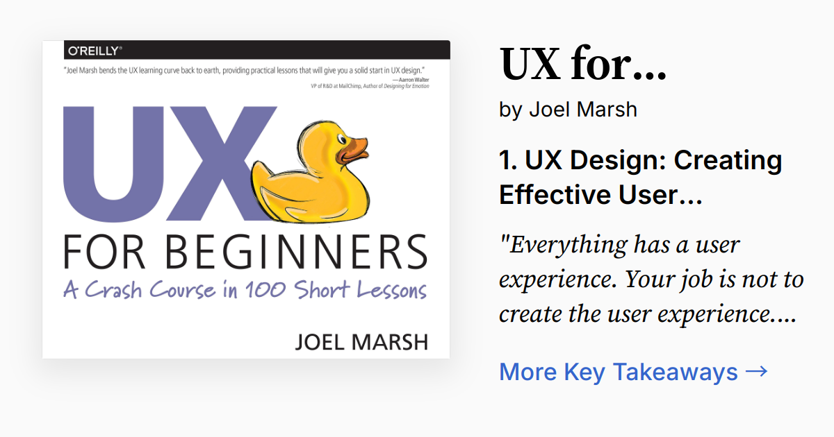 UX for Beginners | Summary, Audio, Quotes, FAQ