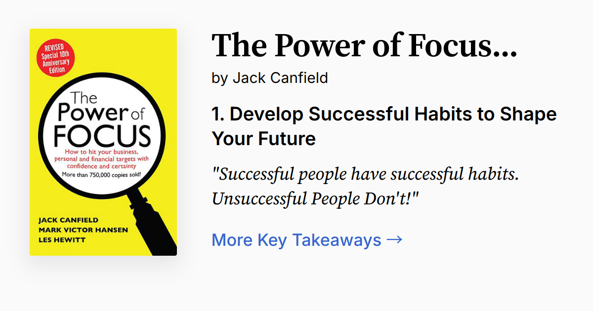 The Power of Focus | Summary, Audio, Quotes, FAQ