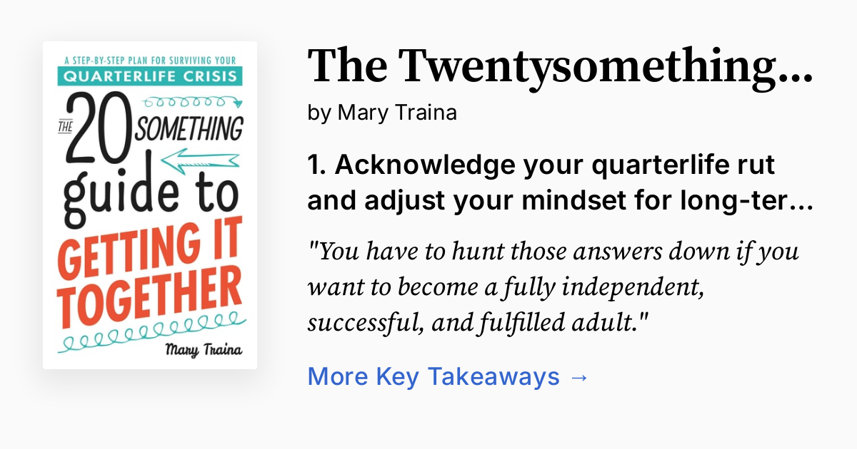 The Twentysomething Guide to Getting It Together | Summary, Audio, Quotes