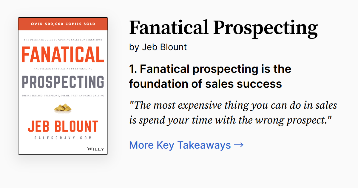 Fanatical Prospecting | Summary, Quotes, FAQ, Audio