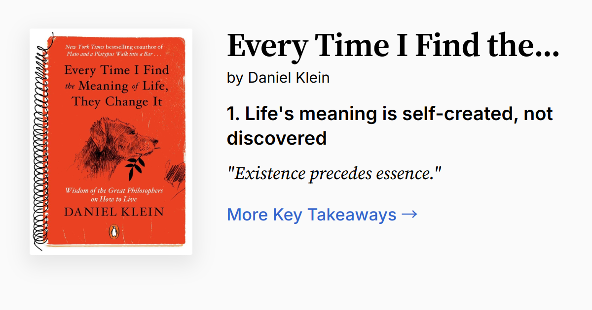 Every Time I Find the Meaning of Life, They Change It | Summary, Audio ...