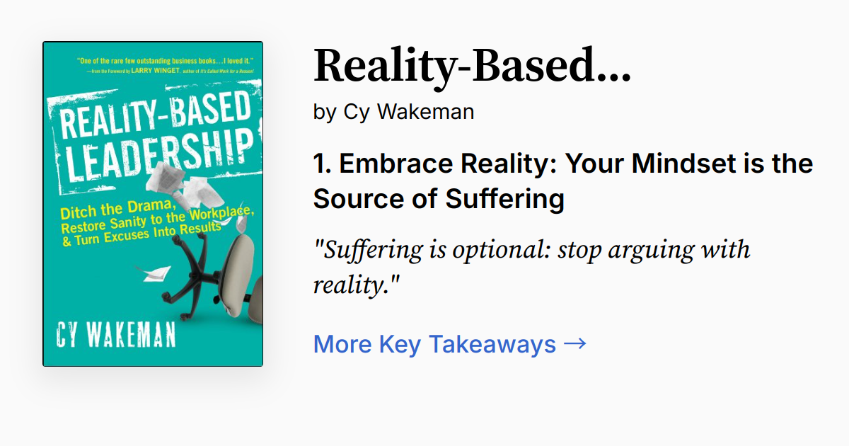 Reality-Based Leadership | Summary, Quotes, FAQ, Audio