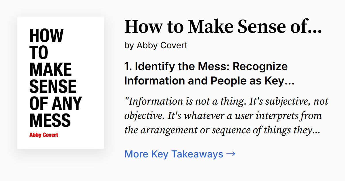 How to Make Sense of Any Mess | Summary, Audio, Quotes, FAQ