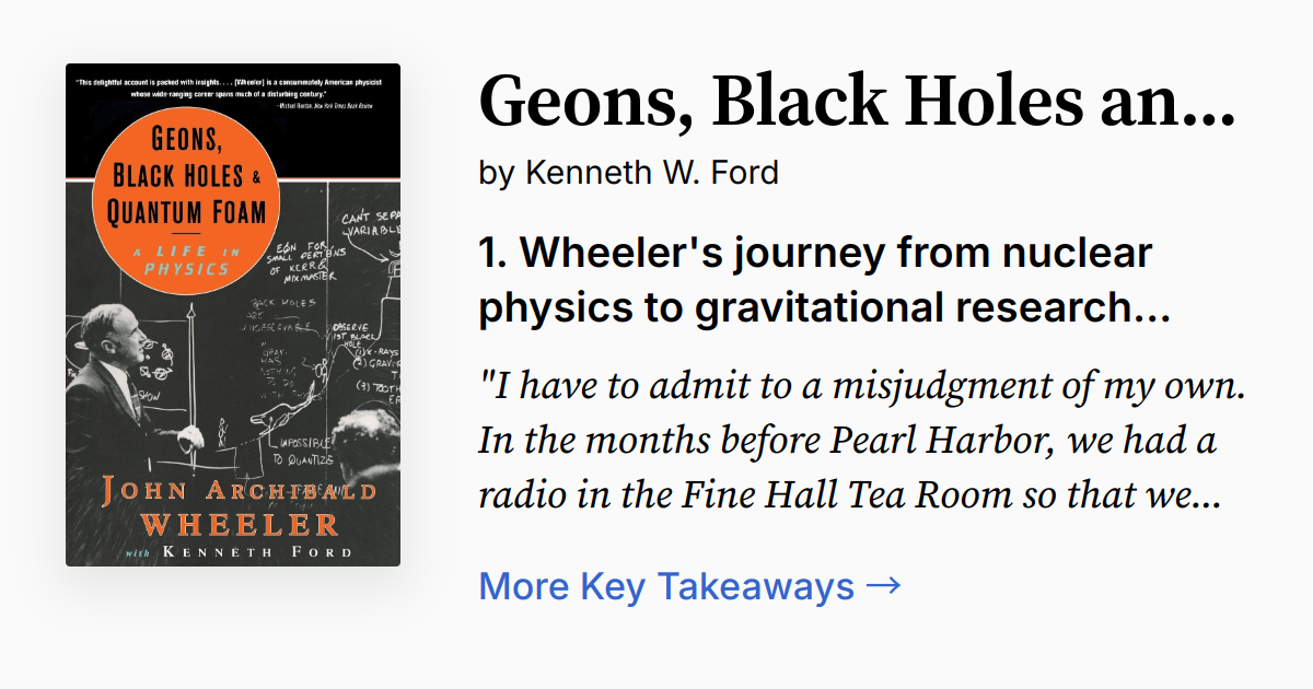 Geons, Black Holes and Quantum Foam | Summary, Audio, Quotes, FAQ