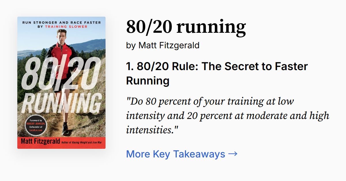 80/20 Running by Matt Fitzgerald | Summary, Audio, Quotes, FAQ