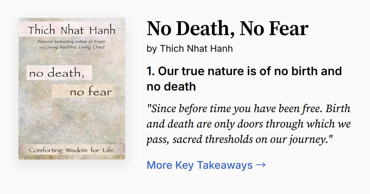 No Death, No Fear | Summary, Audio, Quotes, FAQ