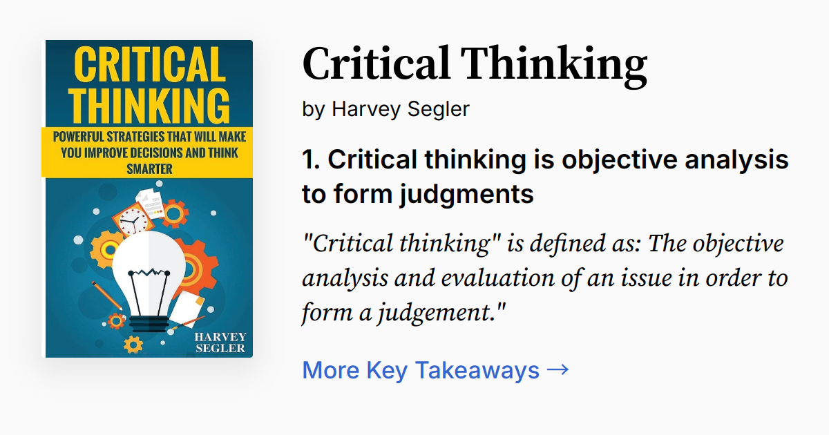 Critical Thinking | Summary, Audio, Quotes, FAQ