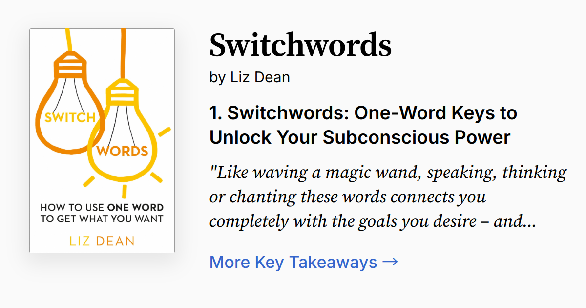 Switchwords by Liz Dean | Summary, Quotes, FAQ, Audio