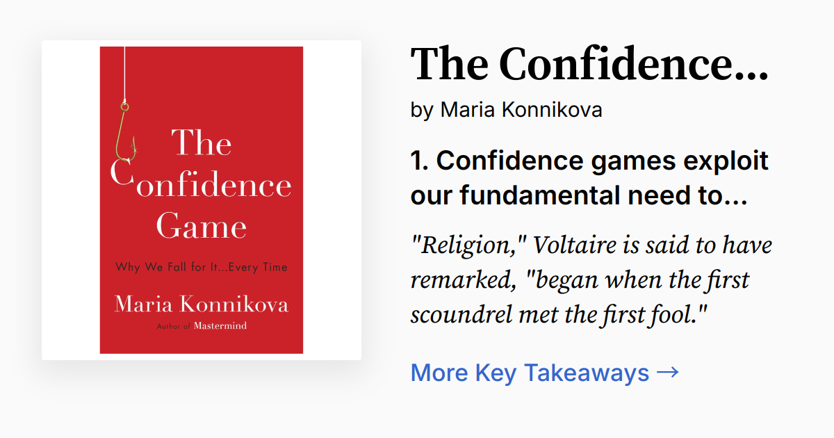 The Confidence Game | Summary, Audio, Quotes, FAQ