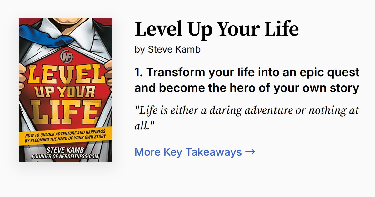 Level Up Your Life | Summary, Audio, Quotes, FAQ