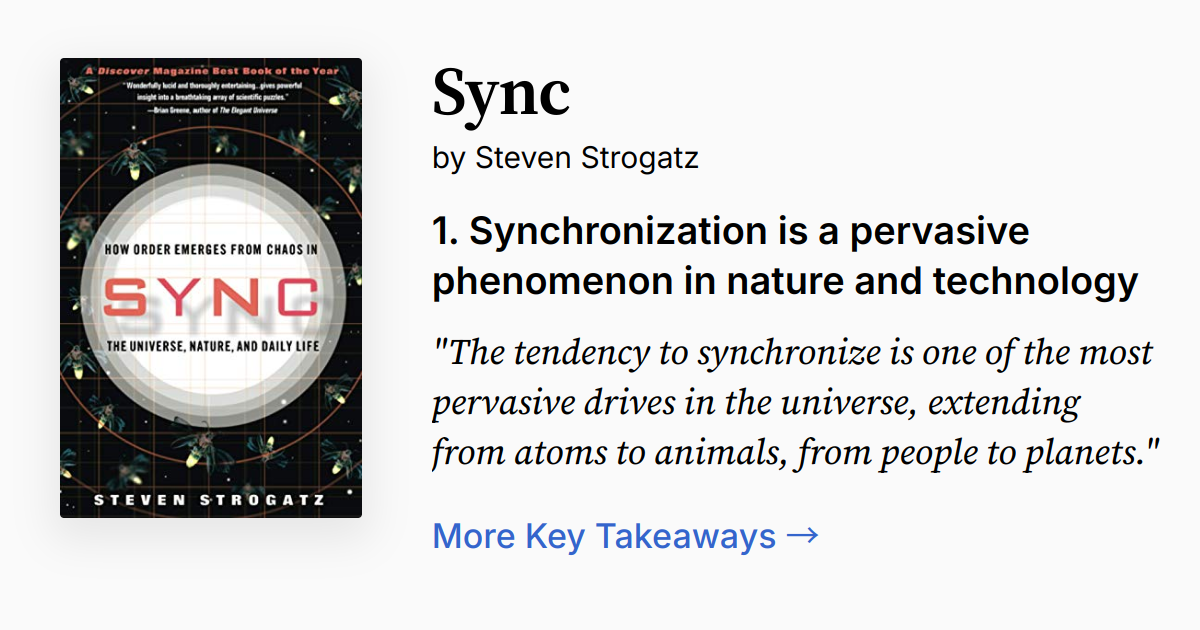 Sync by Steven H. Strogatz | Summary, Audio, Quotes, FAQ