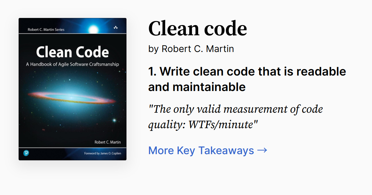 Clean Code by Robert C. Martin | Summary, Quotes, FAQ, Audio