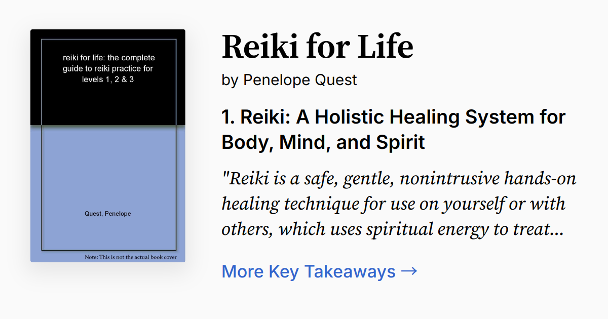 Reiki for Life by Penelope Quest | Summary, Quotes, FAQ, Audio