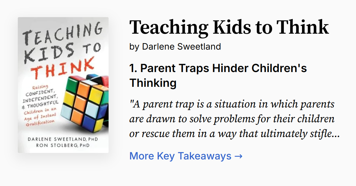 Teaching Kids to Think | Summary, Quotes, Audio