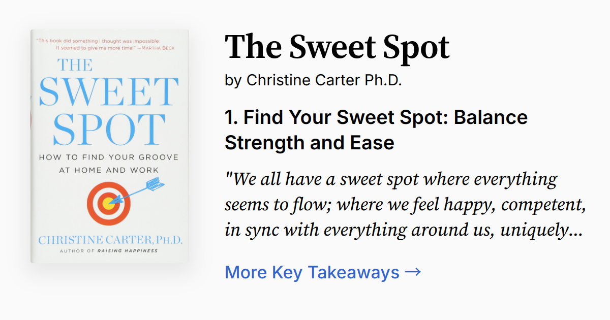 The Sweet Spot by Christine Carter | Summary, Audio, Quotes, FAQ