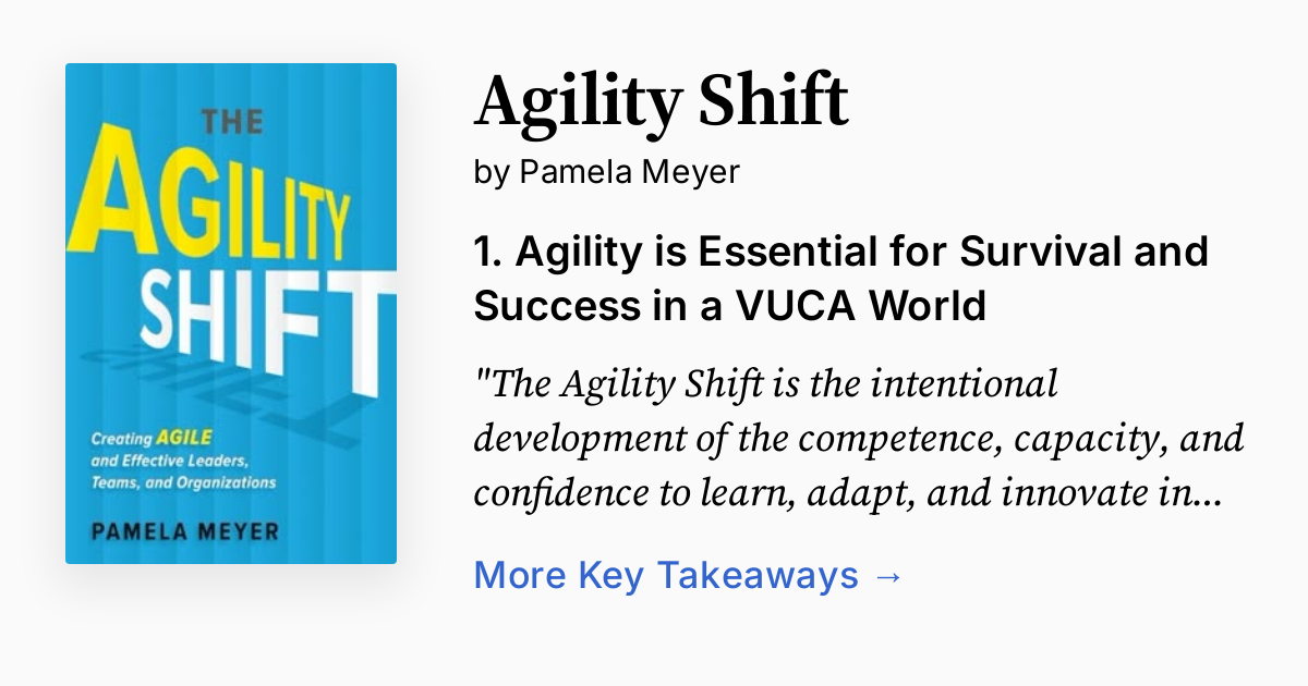 Agility Shift by Pamela Meyer | Summary, Audio, Quotes