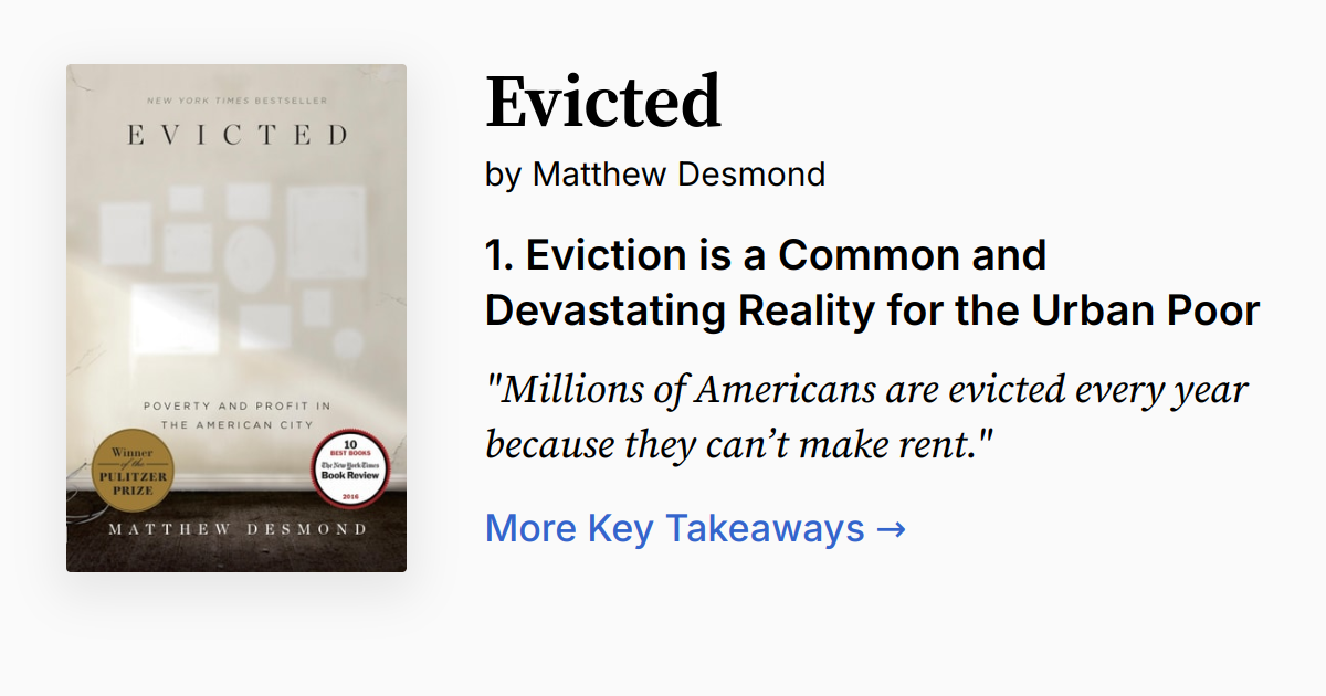 Evicted by Matthew Desmond | Summary, Quotes, FAQ, Audio