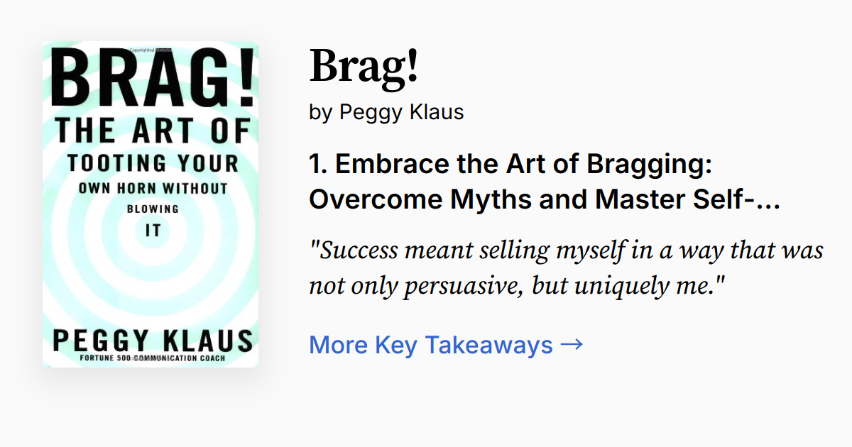 Brag! by Peggy Klaus | Summary, Quotes, FAQ, Audio