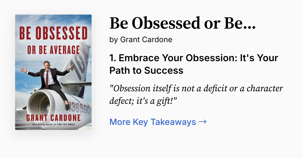 Be Obsessed or Be Average | Summary, Audio, Quotes, FAQ