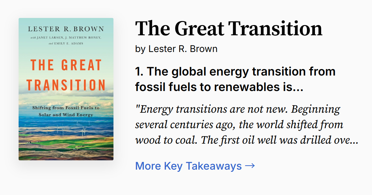 The Great Transition | Summary, Audio, Quotes, FAQ