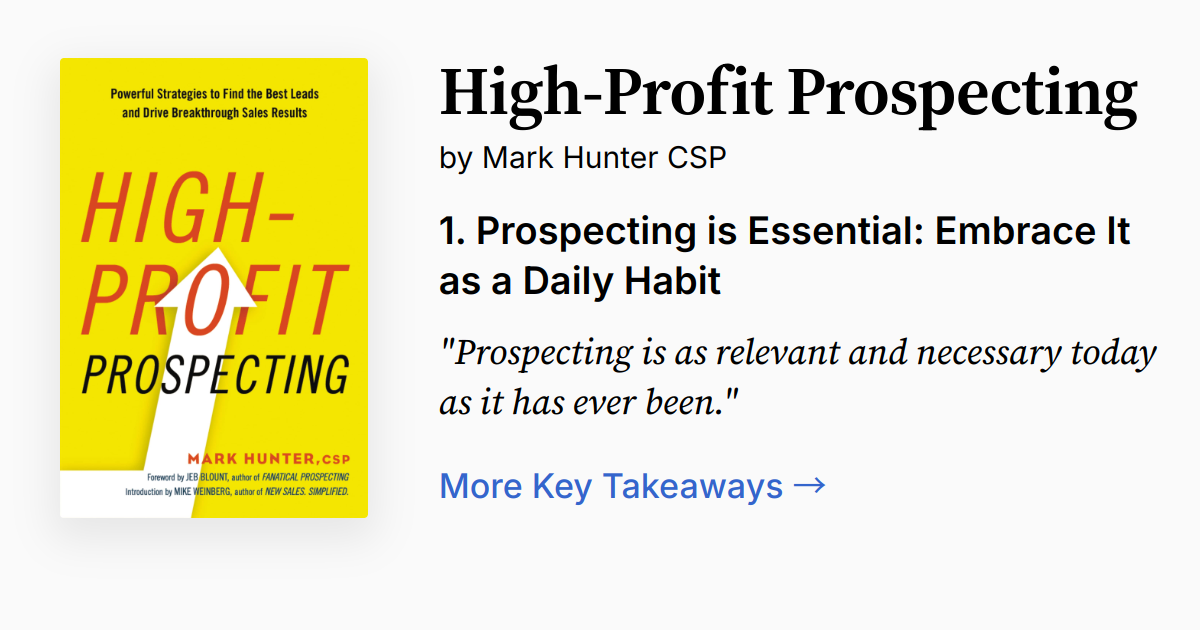 High-Profit Prospecting | Summary, Audio, Quotes, FAQ