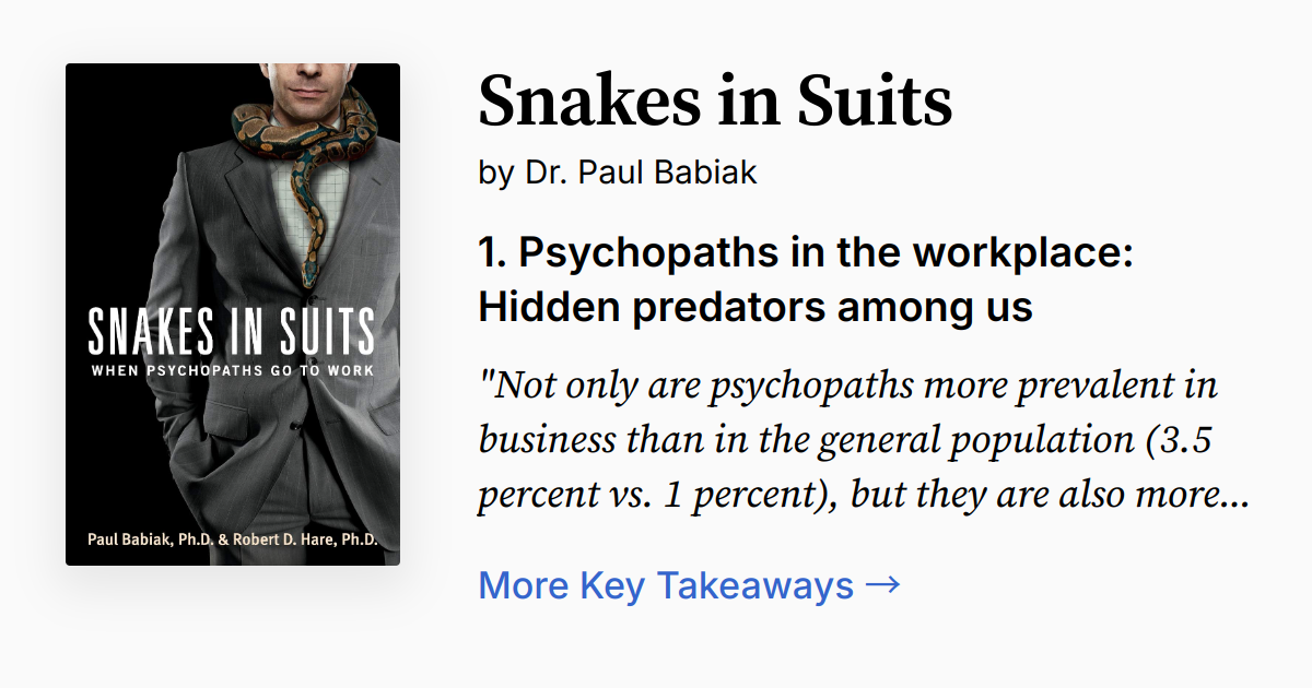 Snakes in Suits | Summary, Audio, Quotes, FAQ