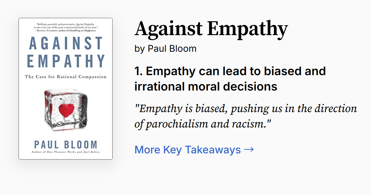 Against Empathy | Summary, Quotes, FAQ, Audio