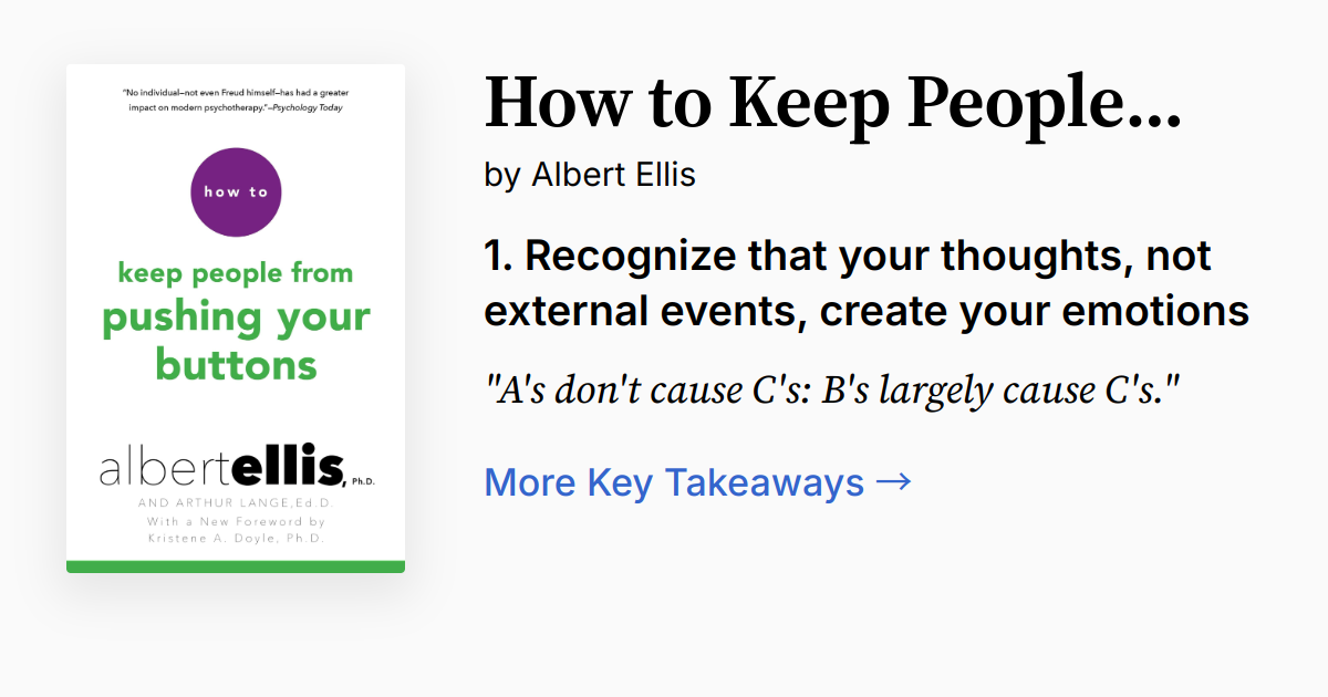 How to Keep People from Pushing Your Buttons | Summary, Audio, Quotes, FAQ