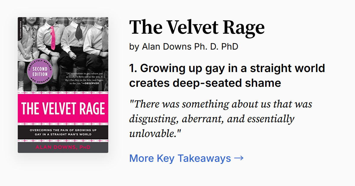 The Velvet Rage | Summary, Quotes, FAQ, Audio