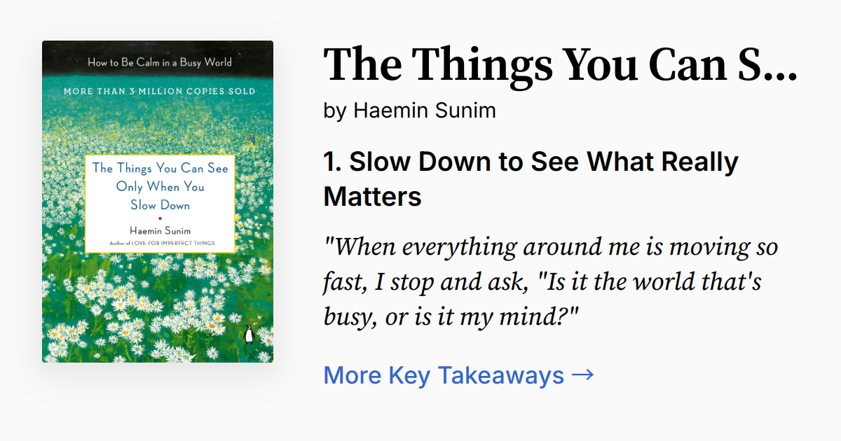 The Things You Can See Only When You Slow Down | Summary, Audio, Quotes ...