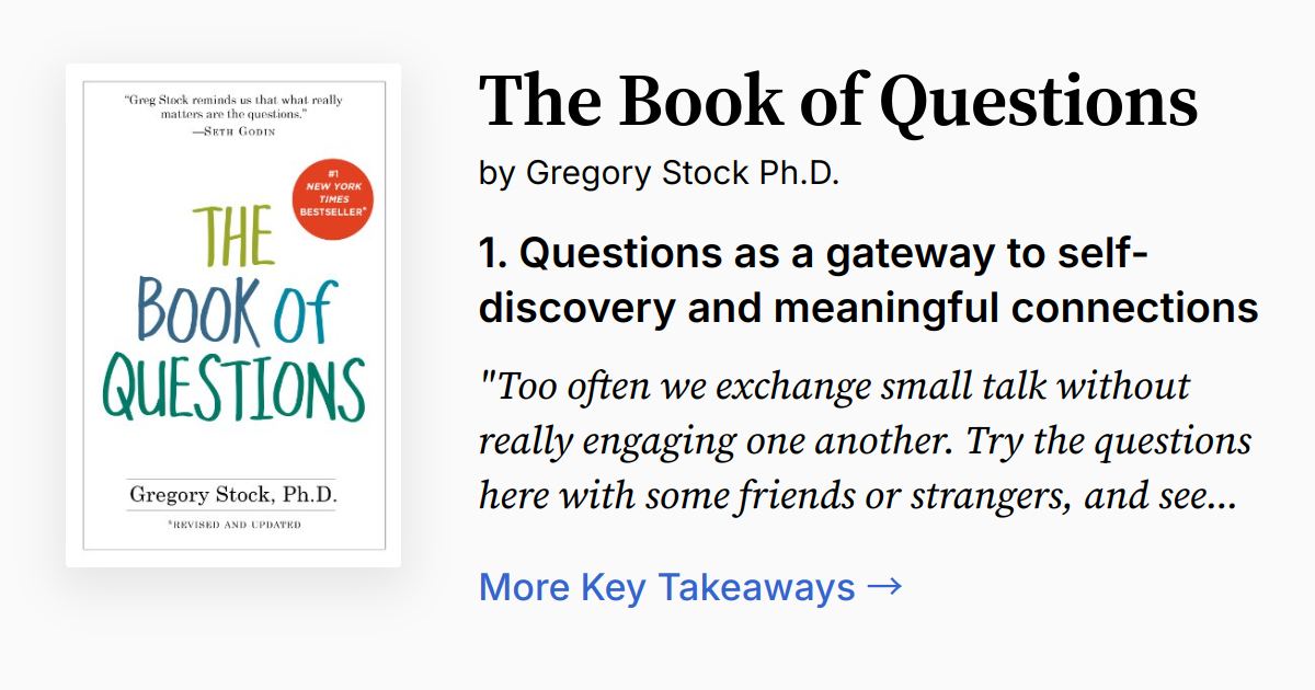 The Book of Questions | Summary, Quotes, FAQ, Audio