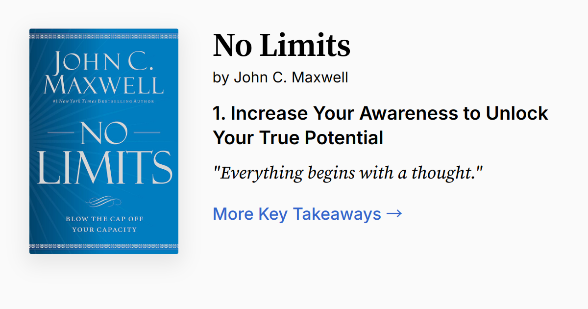 No Limits by John C. Maxwell | Summary, Audio, Quotes, FAQ