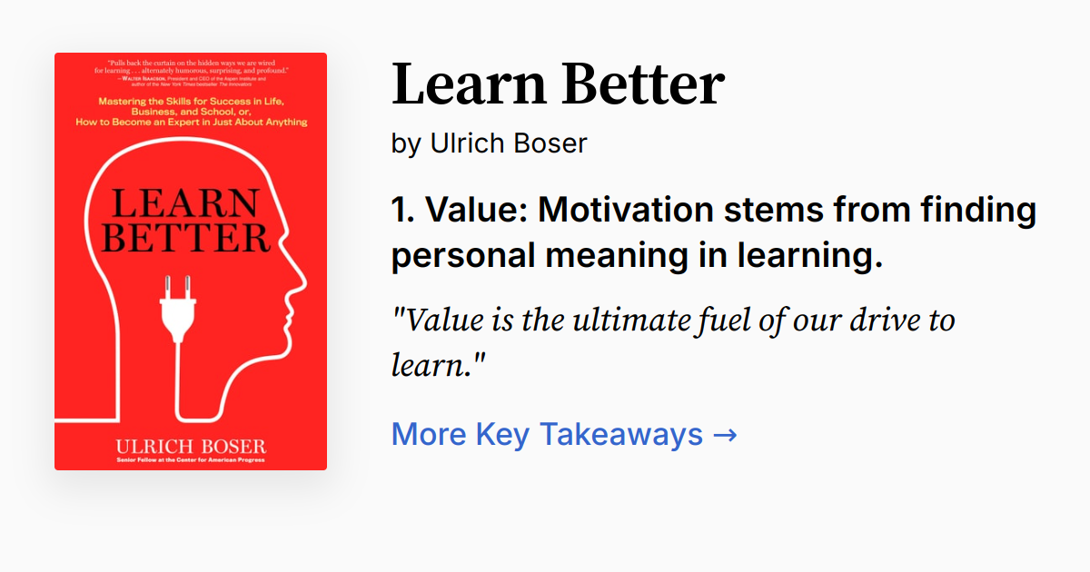 Learn Better by Ulrich Boser | Summary, Audio, Quotes, FAQ