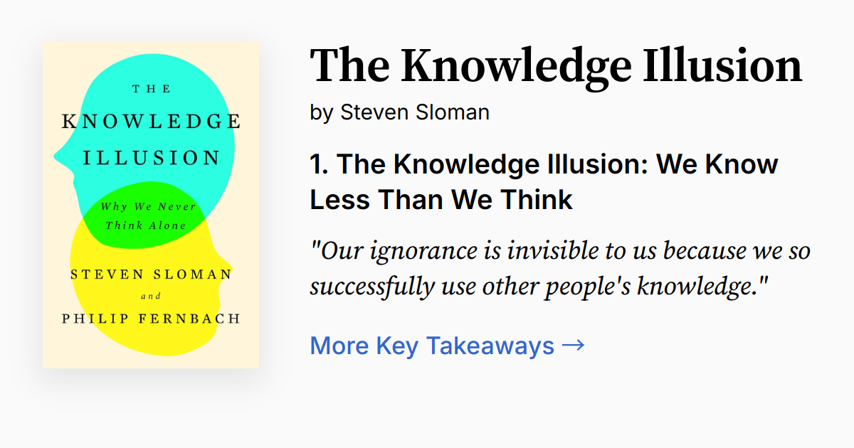 The Knowledge Illusion | Summary, Audio, Quotes, FAQ