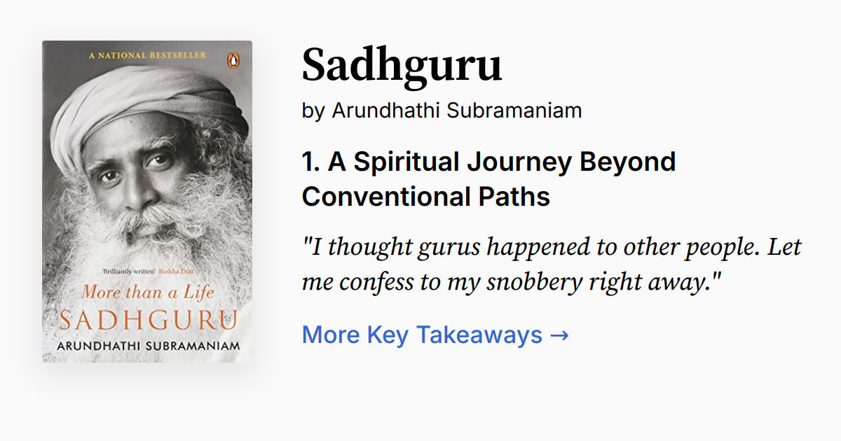 Sadhguru by Arundhathi Subramaniam | Summary, Audio, Quotes, FAQ