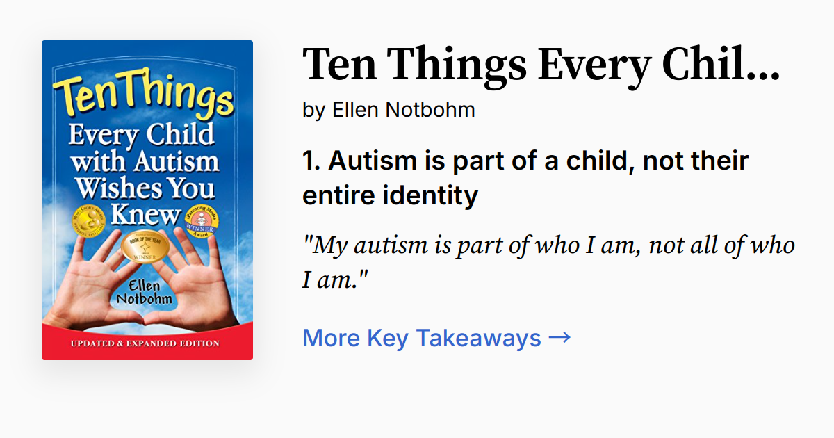 Ten Things Every Child with Autism Wishes You Knew | Summary, Audio ...