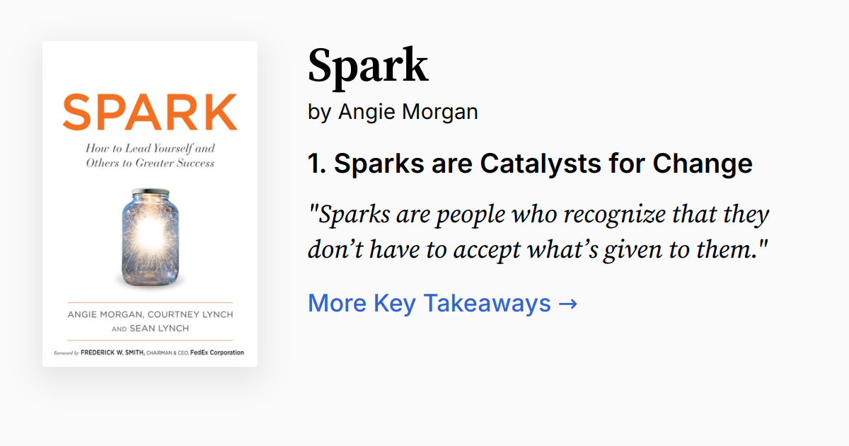 Spark by Angie Morgan | Summary, Audio, Quotes, FAQ