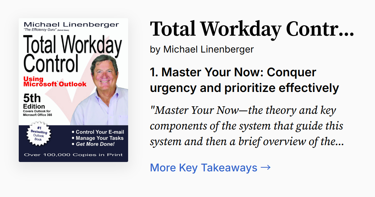 Total Workday Control Using Microsoft Outlook | Summary, Quotes, Audio