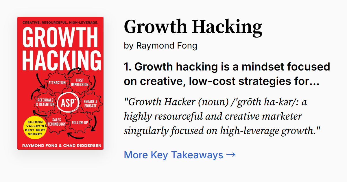 Growth Hacking by Raymond Fong | Summary, Audio, Quotes, FAQ
