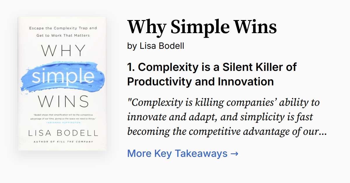 Why Simple Wins | 摘要, Quotes, FAQ, Audio