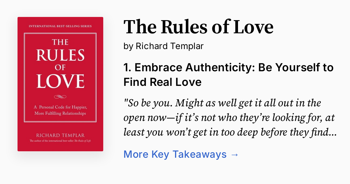 The Rules of Love | Summary, Audio, Quotes, FAQ