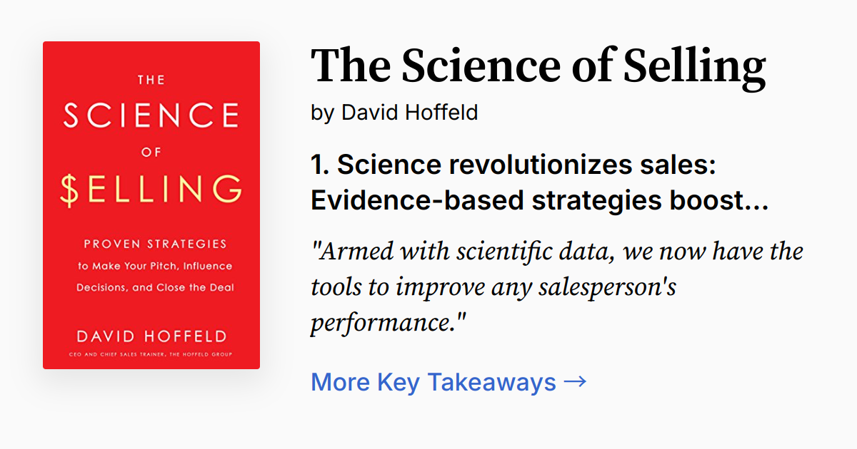 The Science of Selling | Summary, Audio, Quotes, FAQ