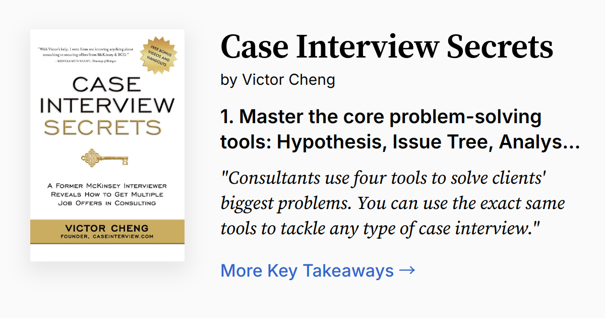 Case Interview Secrets Summary Quotes Faq Audio