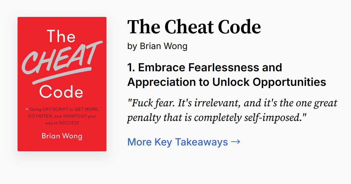 The Cheat Code by Brian Wong | Summary, Audio, Quotes, FAQ