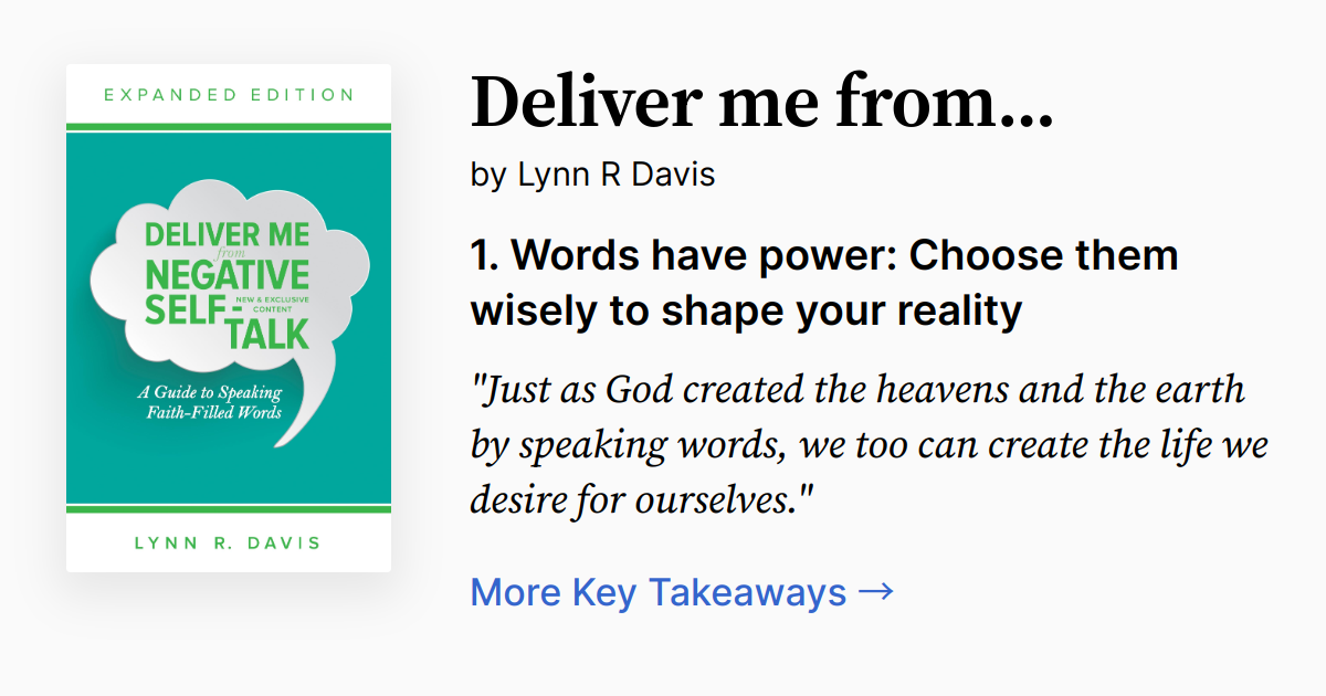 Deliver Me From Negative Self-Talk | Summary, Audio, Quotes